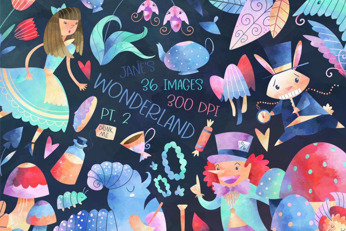 Watercolor Wonderland Clipart, an Illustration by DigitalArtsi
