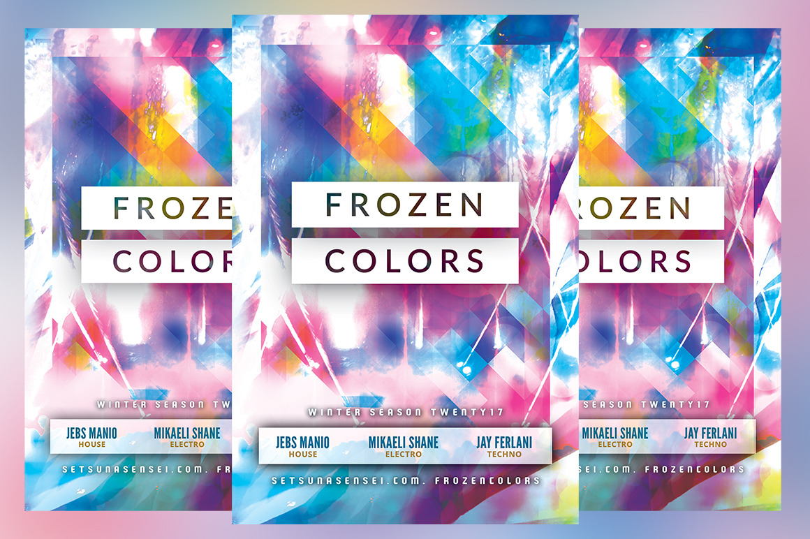 Frozen Colors Flyer, a Flyer Template by KiraYamato Design Studio