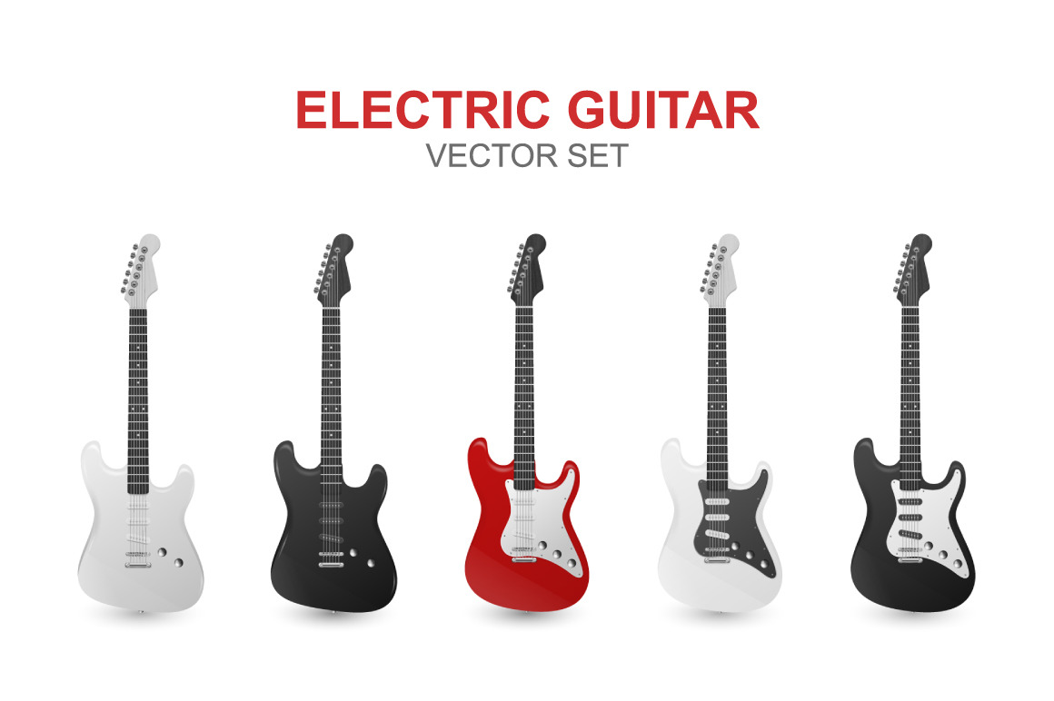 Electric Guitar. Vector Set. | Graphic Objects ~ Creative Market