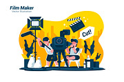 Film Maker - Vector Illustration, a Technology Illustration by AQR Studio