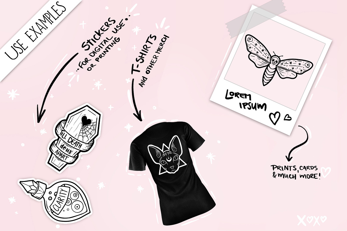 Cute oddities - spooky lineart PNG, an Illustration by Sonch' s Curiosities