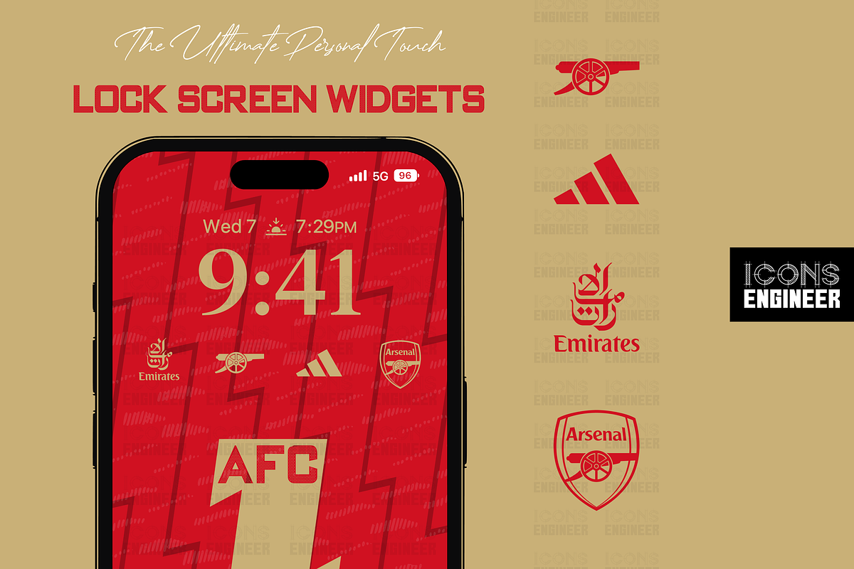 Arsenal 23/24 Theme Pack | Home Kit, an Icon by IconsEngineer