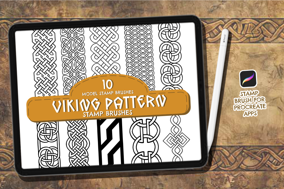 10 Viking Pattern Stamp Brush For Procreate