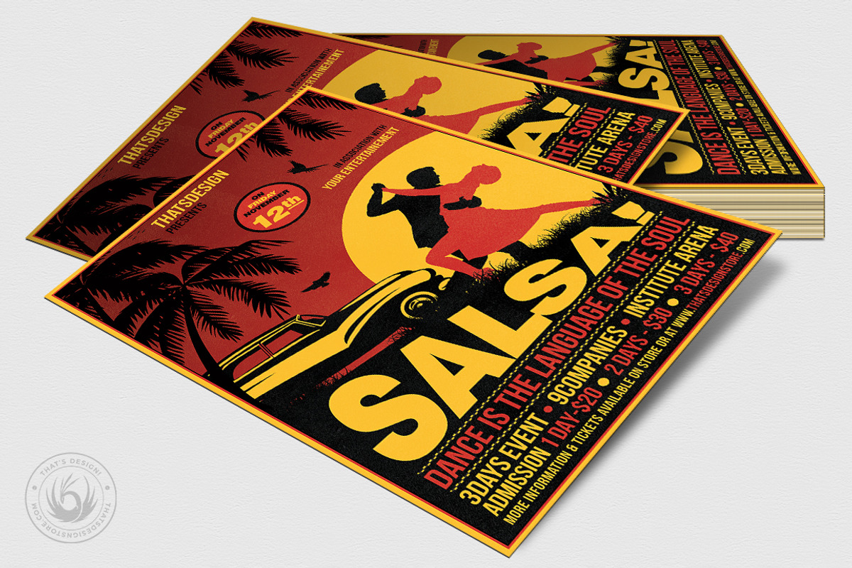 Salsa Flyer Template V3, a Flyer Template by ThatsDesign Art