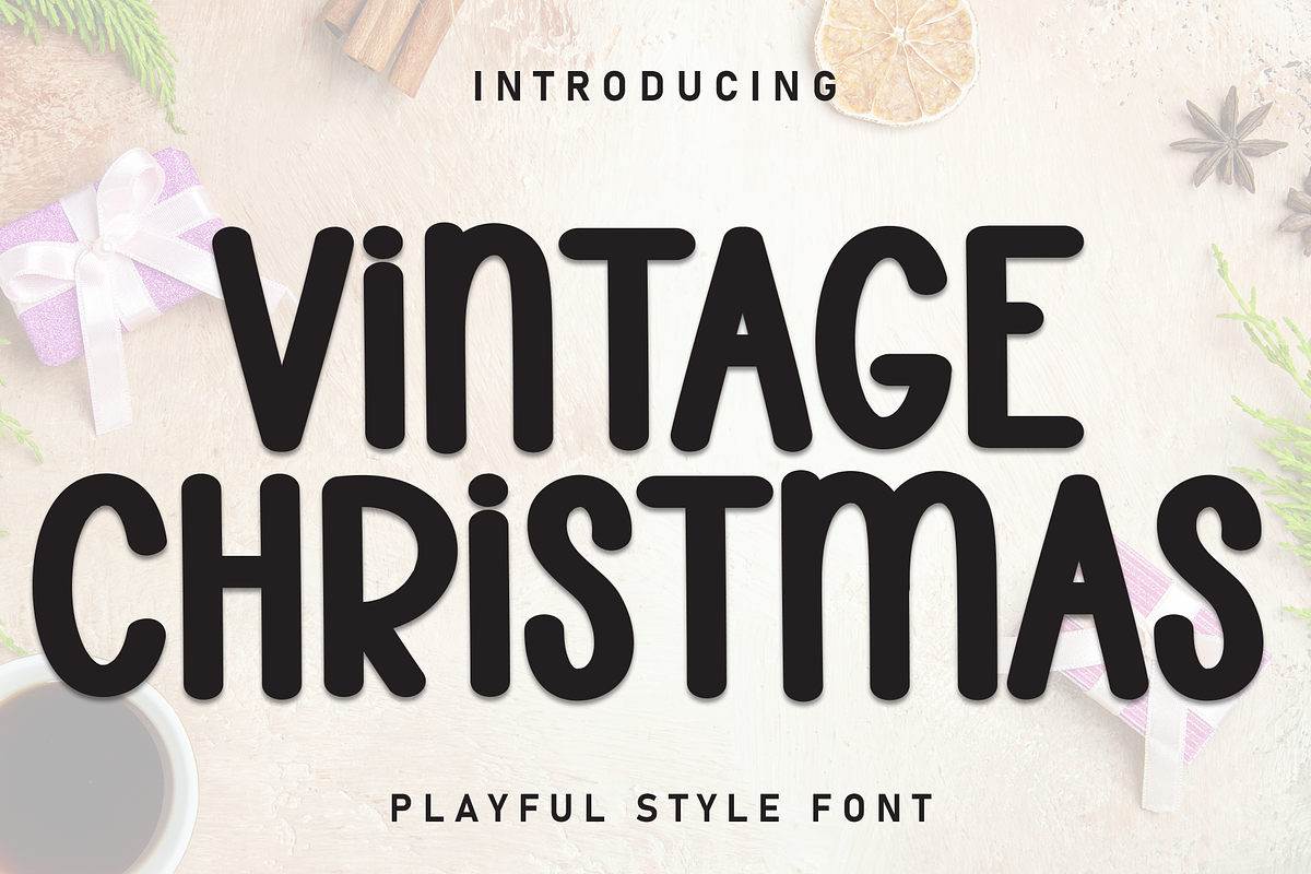 Vintage Christmas | Script Font, a Script Font by Scratchones