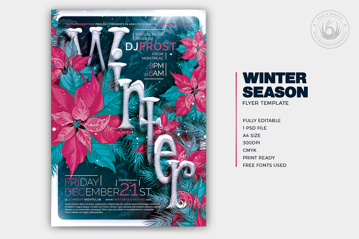 Winter Season Flyer Template V2, a Flyer Template by ThatsDesign Art
