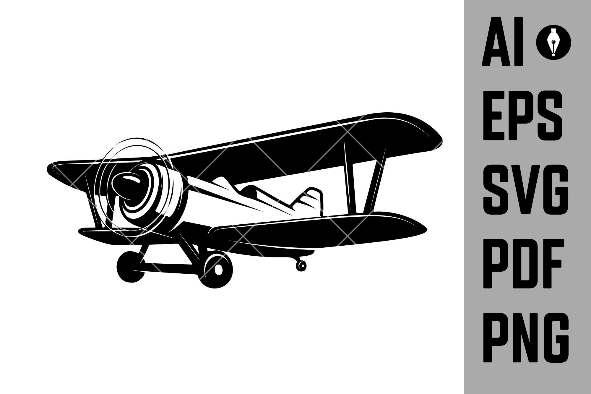 Vintage plane illustration SVG, an Object Graphic by Vectorhight