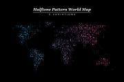 Abstract Halftone World Maps, an Illustration by kloroform