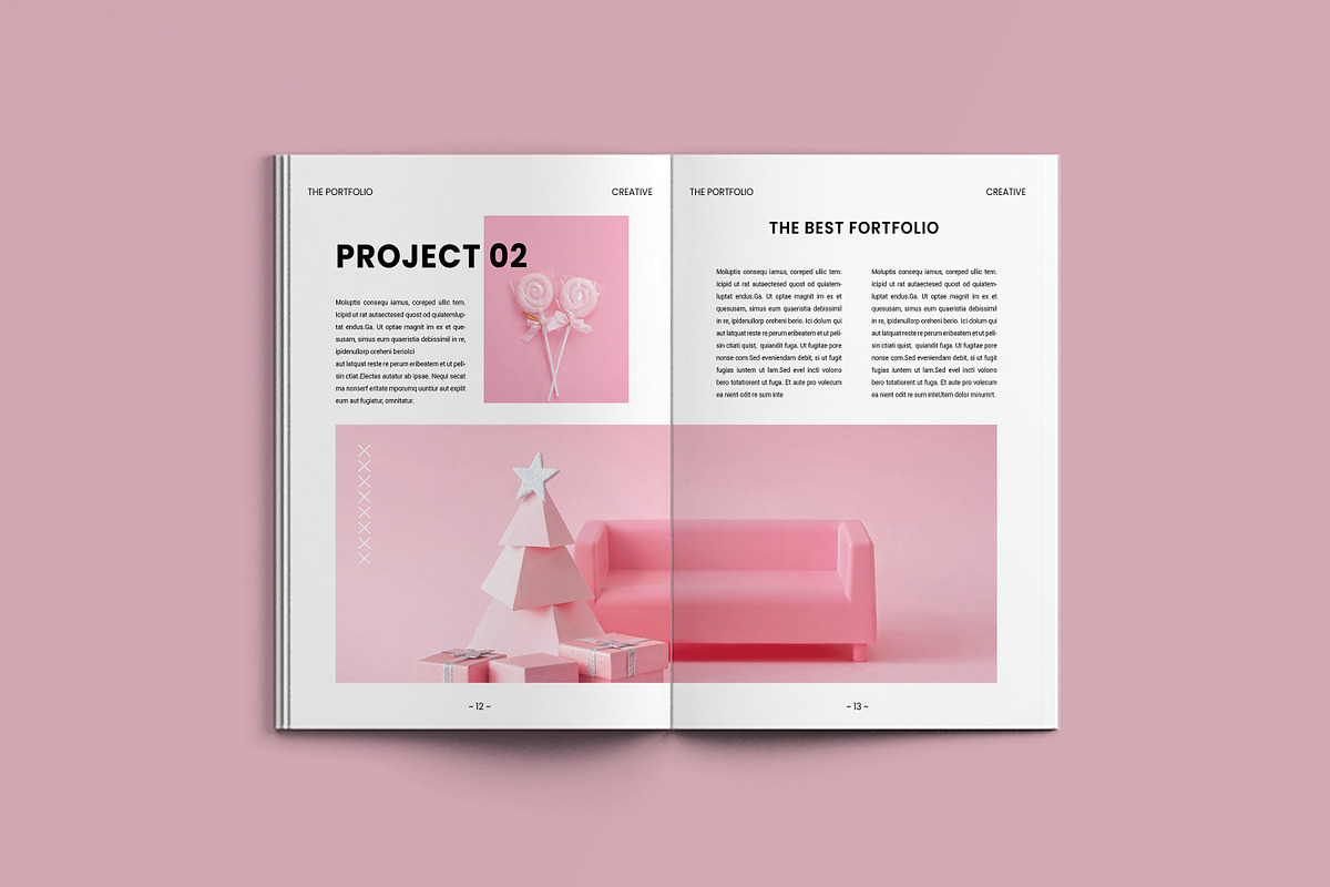 Pink Color Accent Portfolio Template, a Brochure Template by evgenystudio