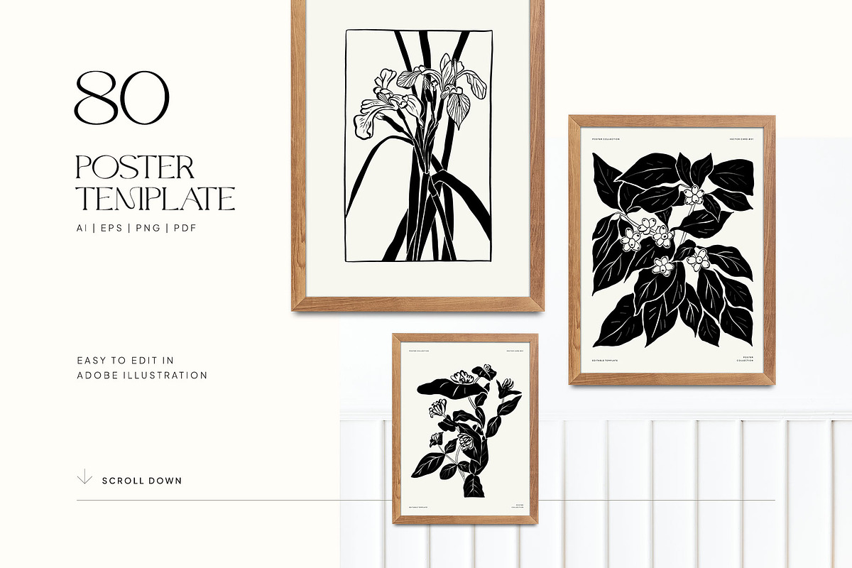 Floral Ink Poster Builder | Creative Market