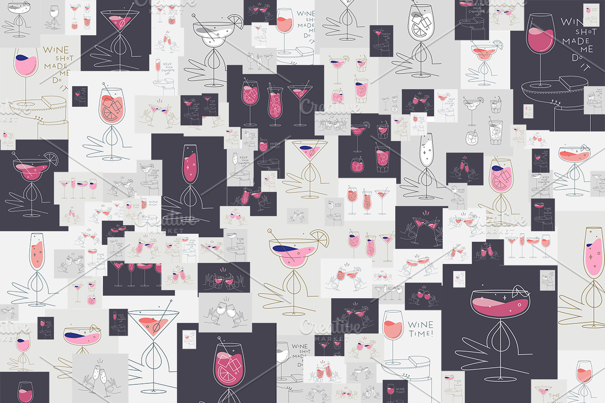 Clink Glass Collection, a Food Illustration by Anna