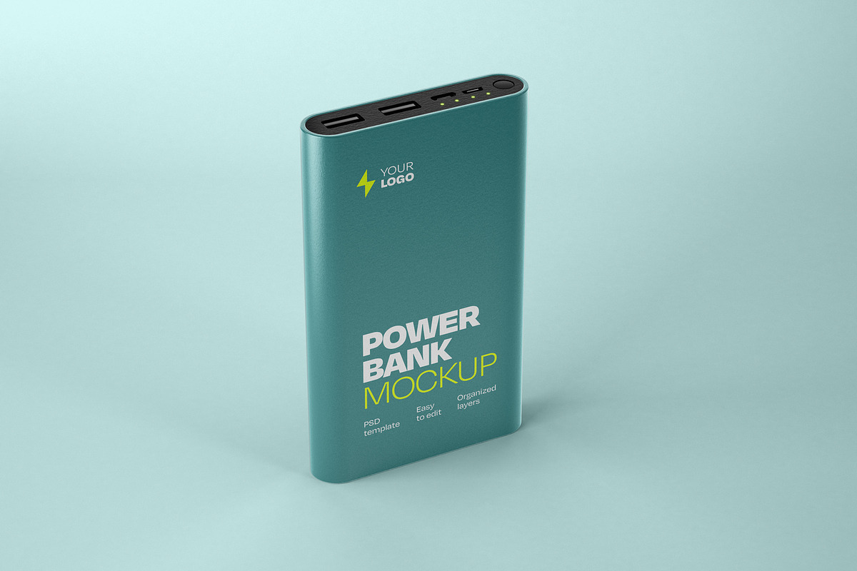 Glossy Power Bank Mockup Set, a Product Mockup by Deeplab
