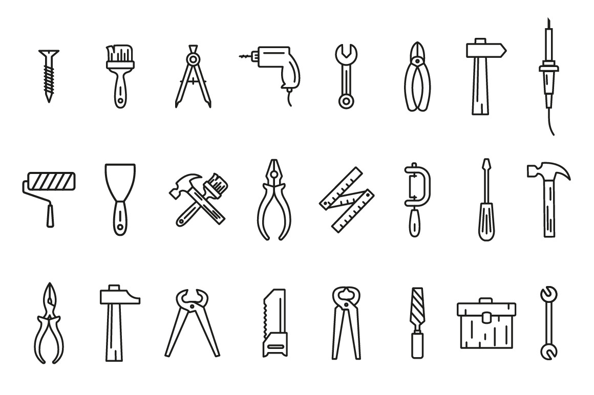 Line art icons tool set, a Graphic by Artha Design Studio