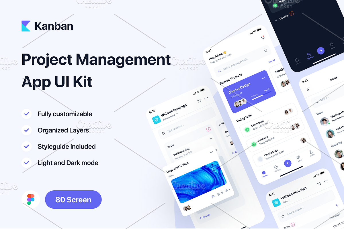 Kanban - Project Management UI Kit, an UI Kit Template by Unpixel Design