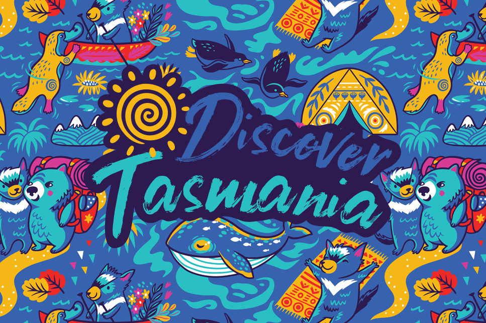 Discover Tasmania, a Pattern Graphic by PenguinHouse