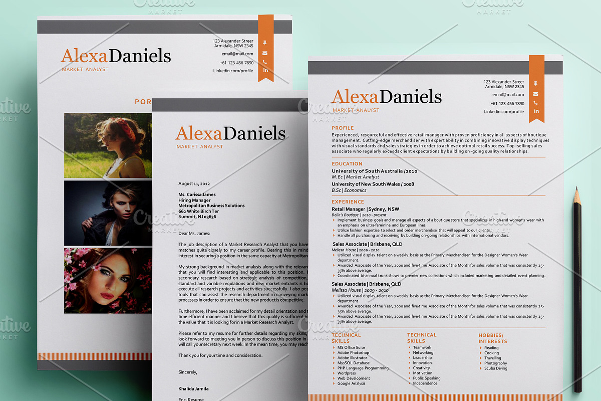 Update 3in1 modern Word resume pack, a Resume Template by Inkpower