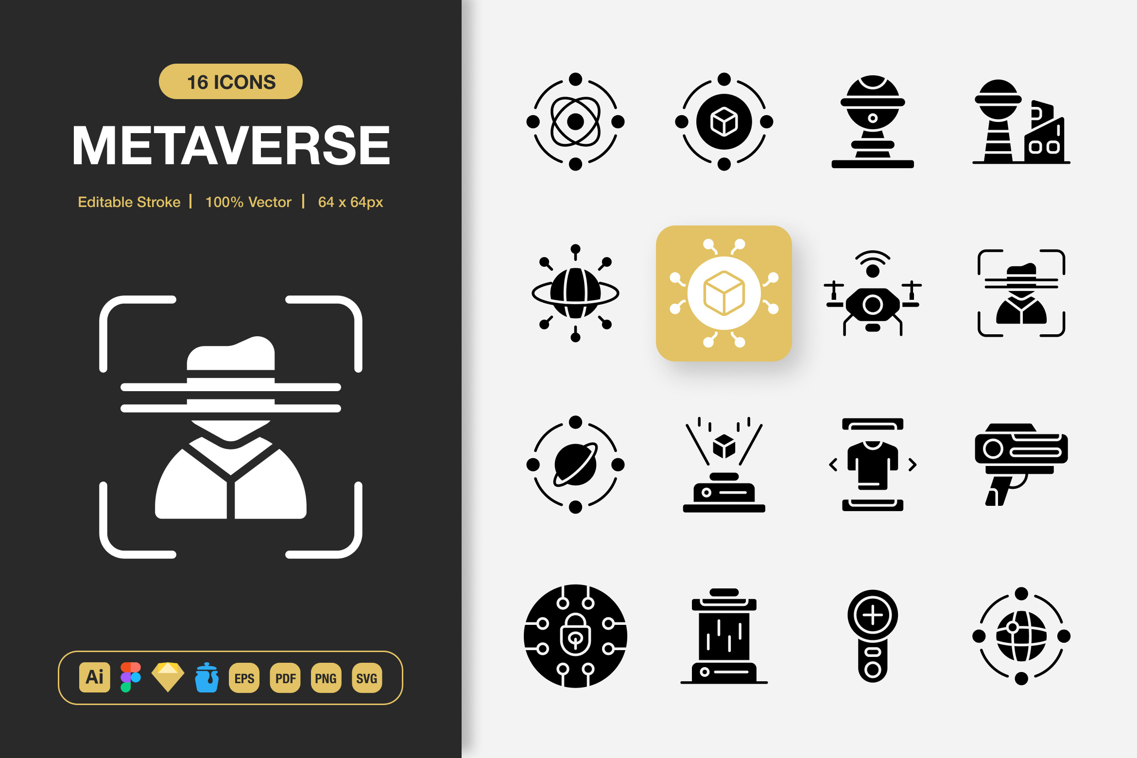 Metaverse Solid Icons, a Solid Icon by Spacepixel Creative