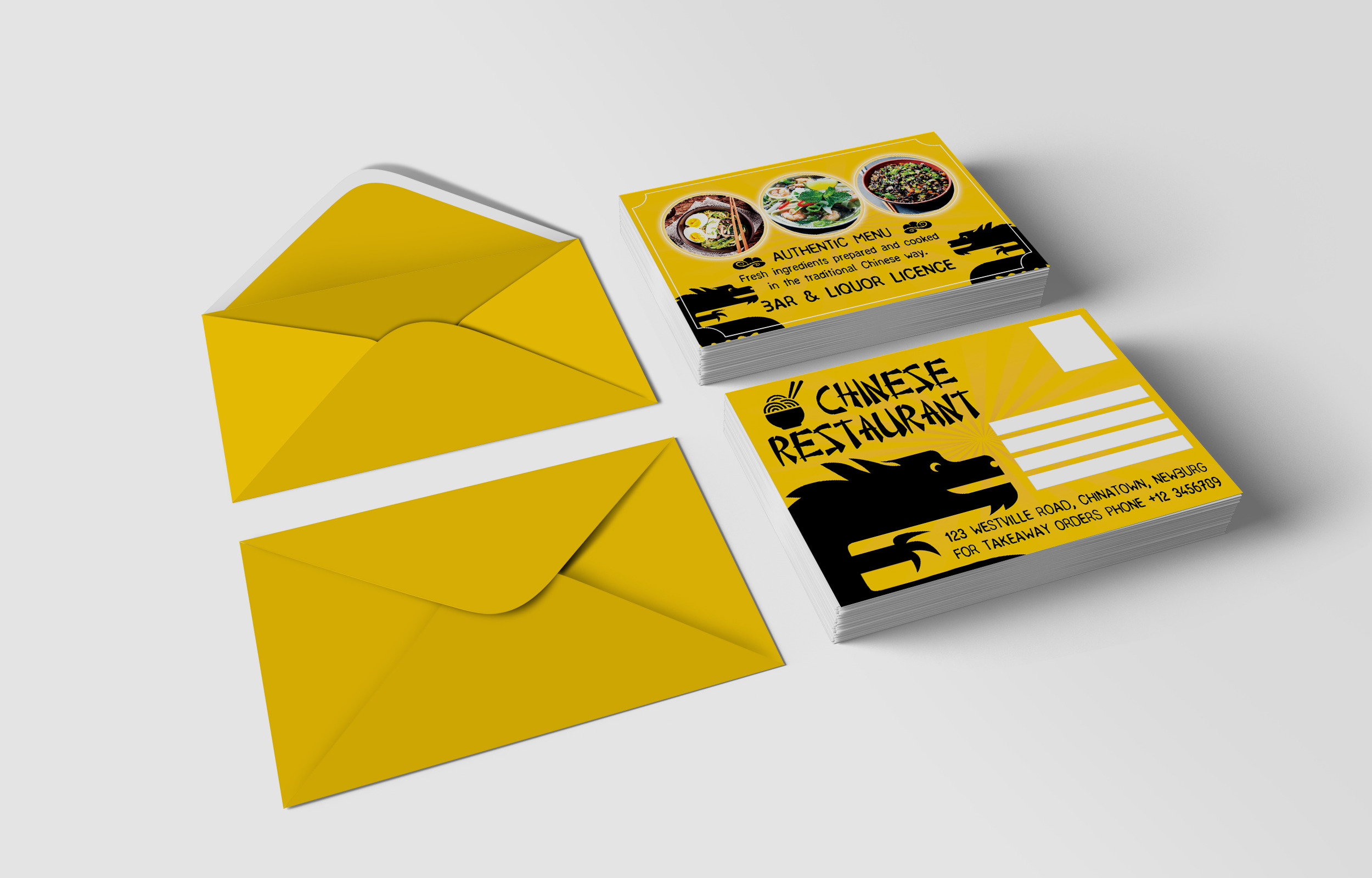 Chinese Food Restaurant PostCard, a Card Template by Design Addict ...