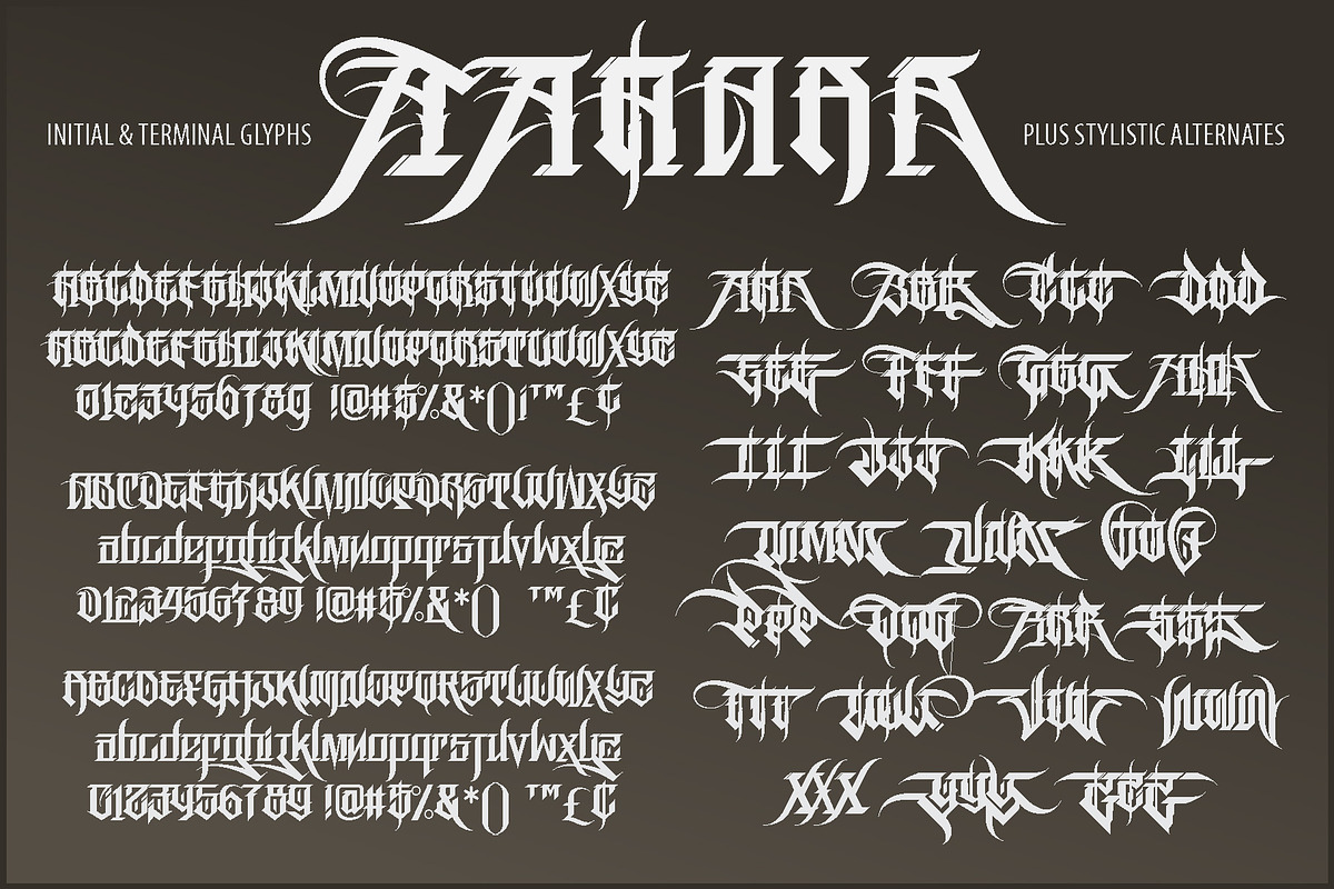 Rase Grimm - 3 Font Family, a Blackletter Font by Graffiti Fonts®