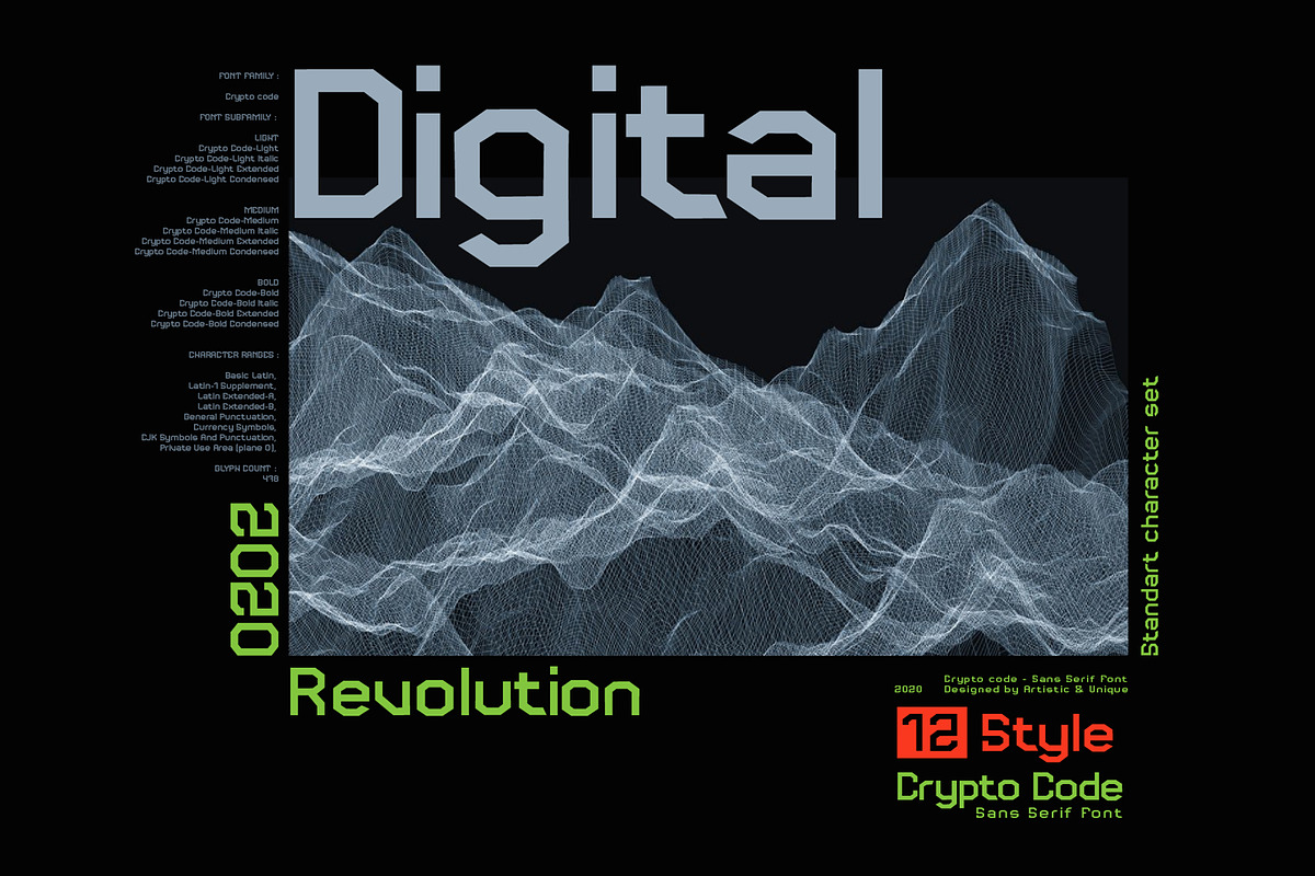 Crypto code - Sans Serif font family, a Sans Serif Font by Artistic ...