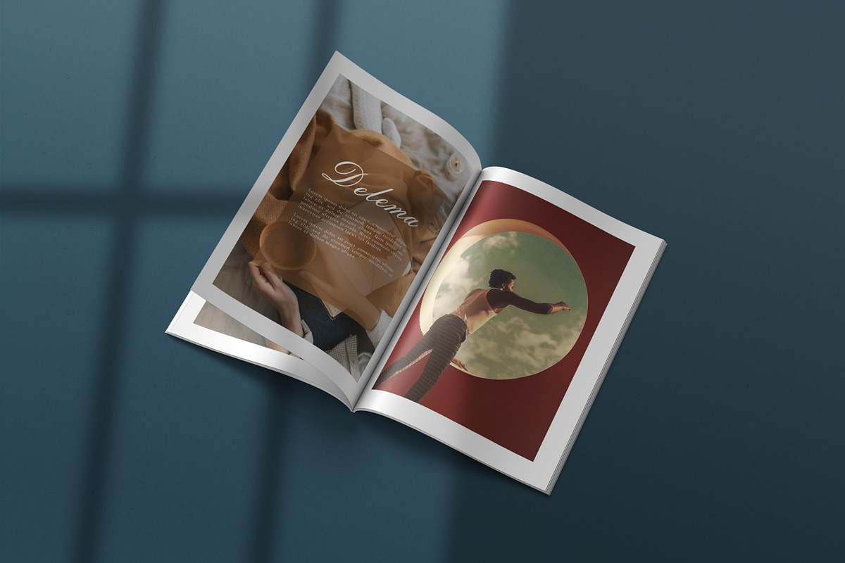 A4 Magazine + Overlay Shadow Mockup