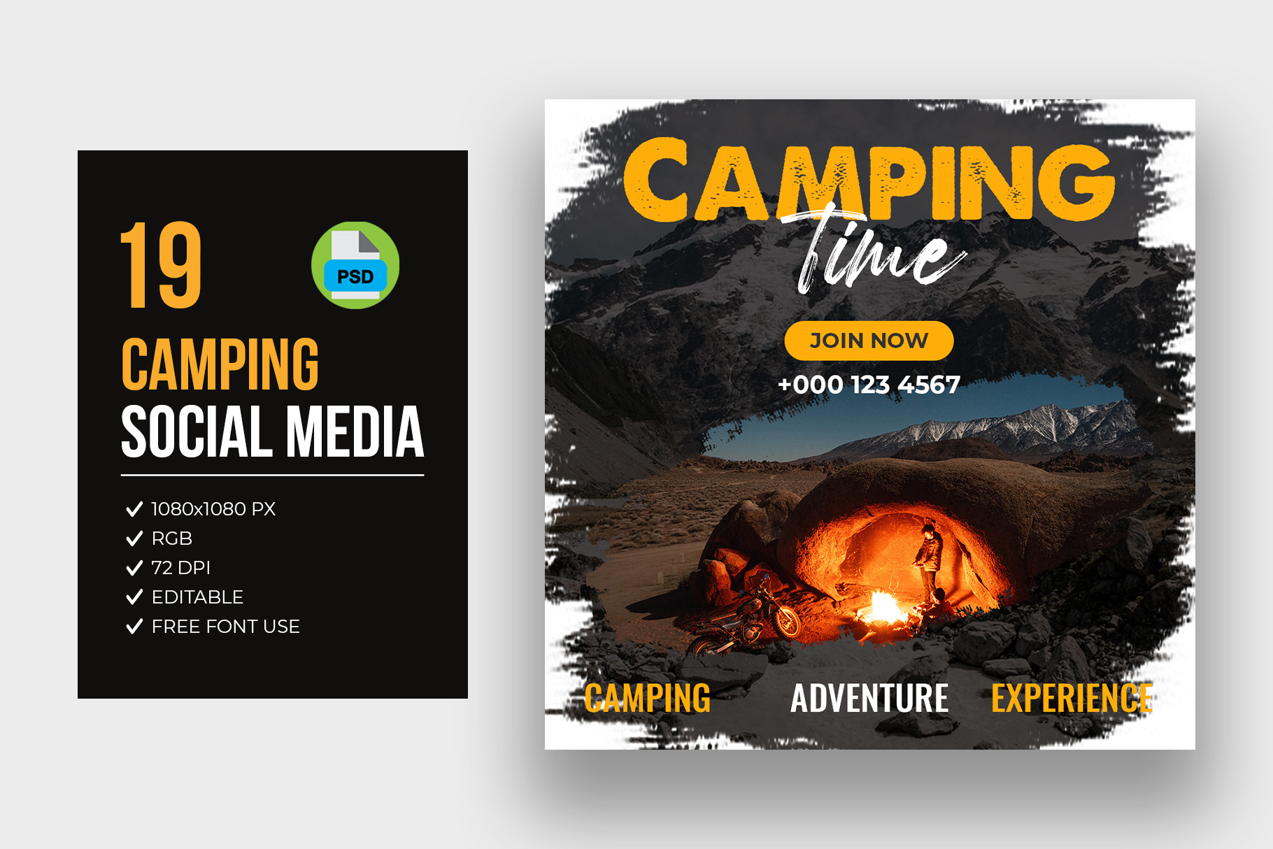 Camping Facebook Instagram Post