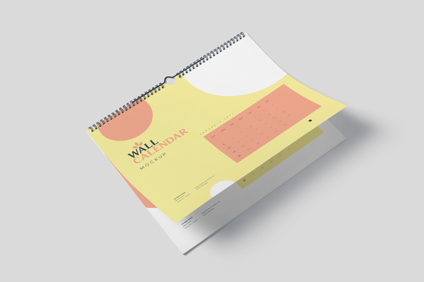 Landscape Wall Calendar Mockup, a Product Mockup by GfxFoundry