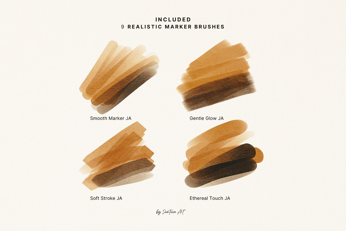 Realistic Procreate Marker Brushes, a Brush Add-On by Jenteva Art