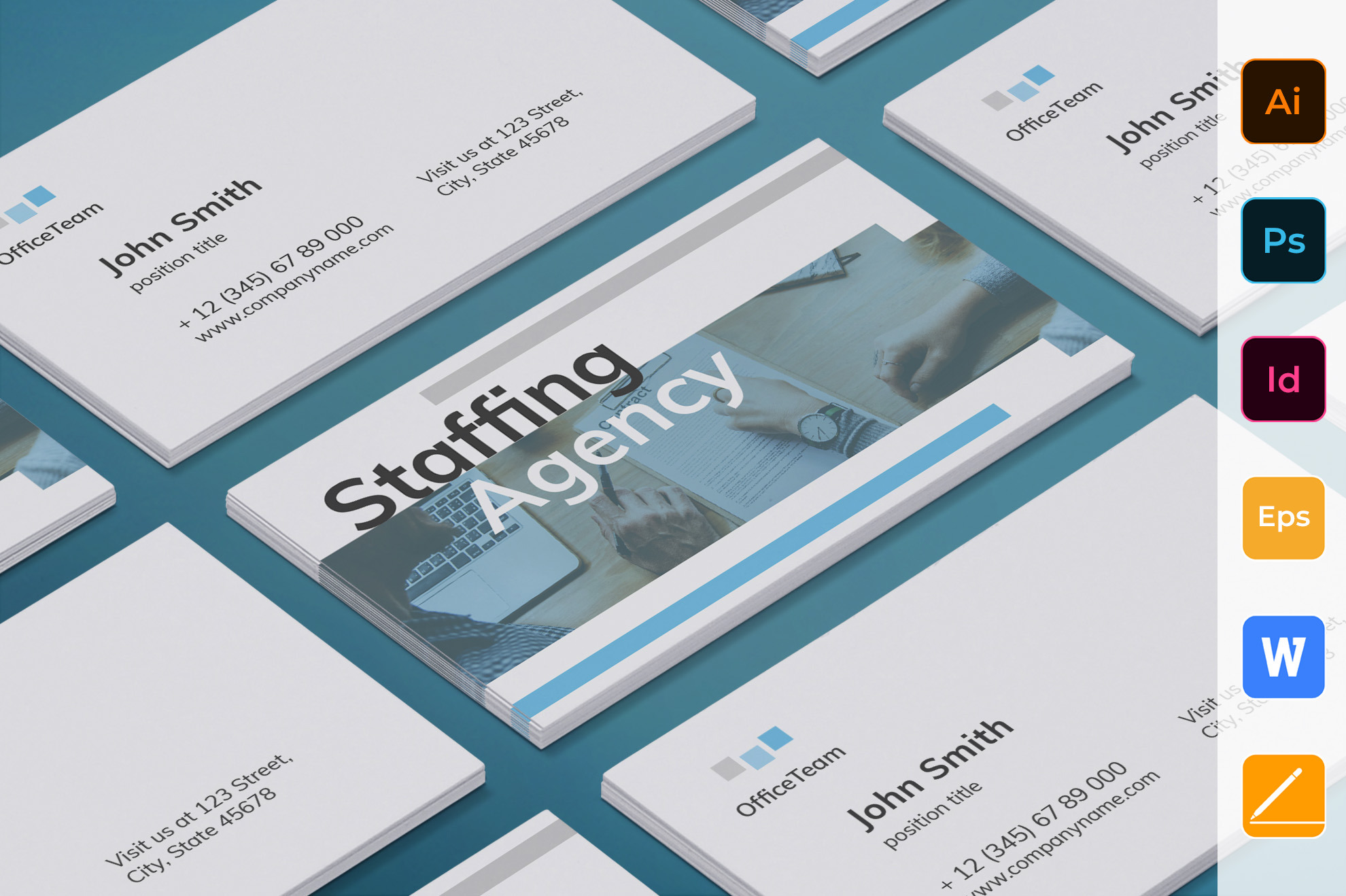 Staffing Agency Business Card, a Business Card Template by TemplatesNow!