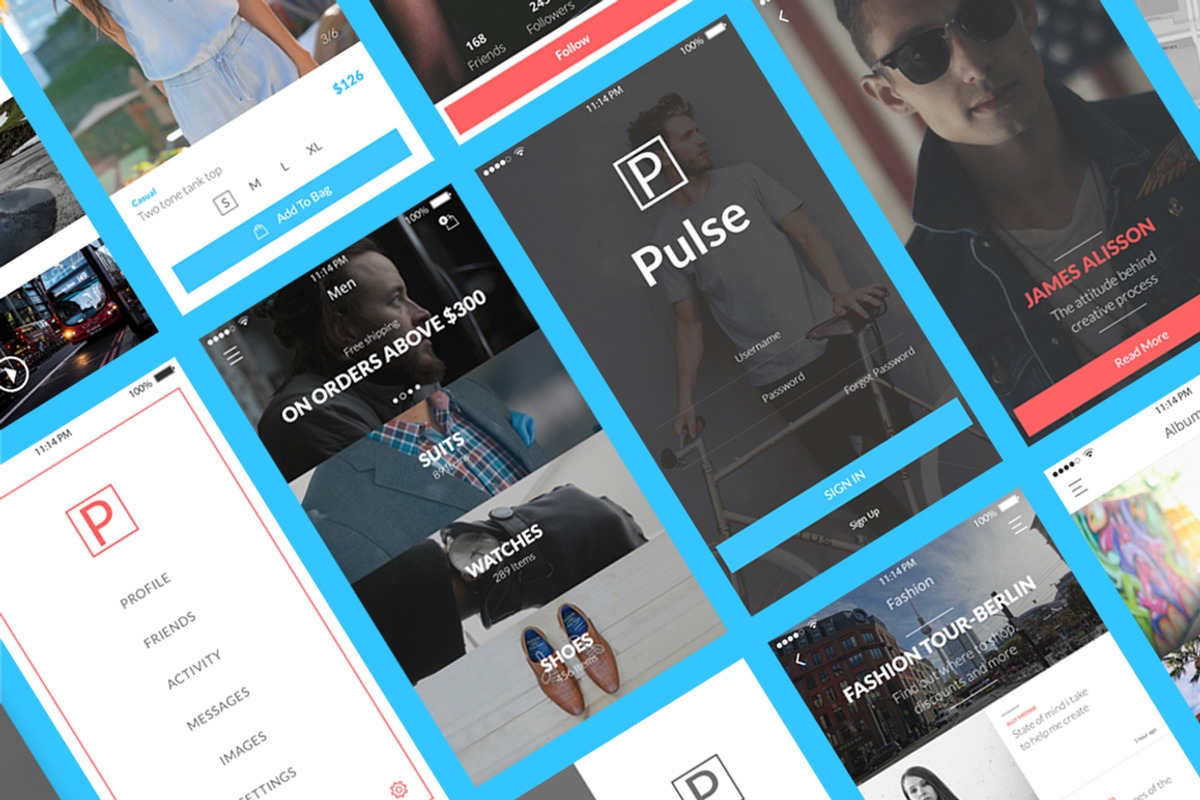 Pulse UI Kit, an App Template by Web Donut