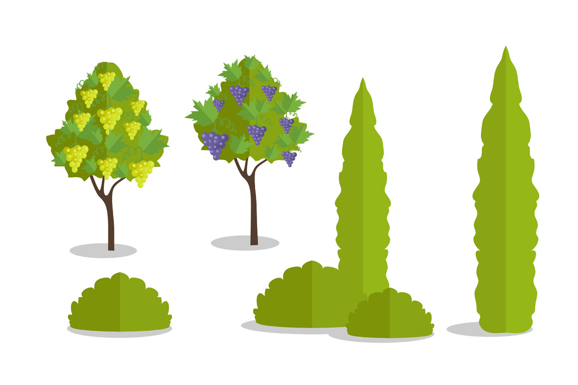 Set of Isolated Trees and Bushes, an Object Graphic by robuart