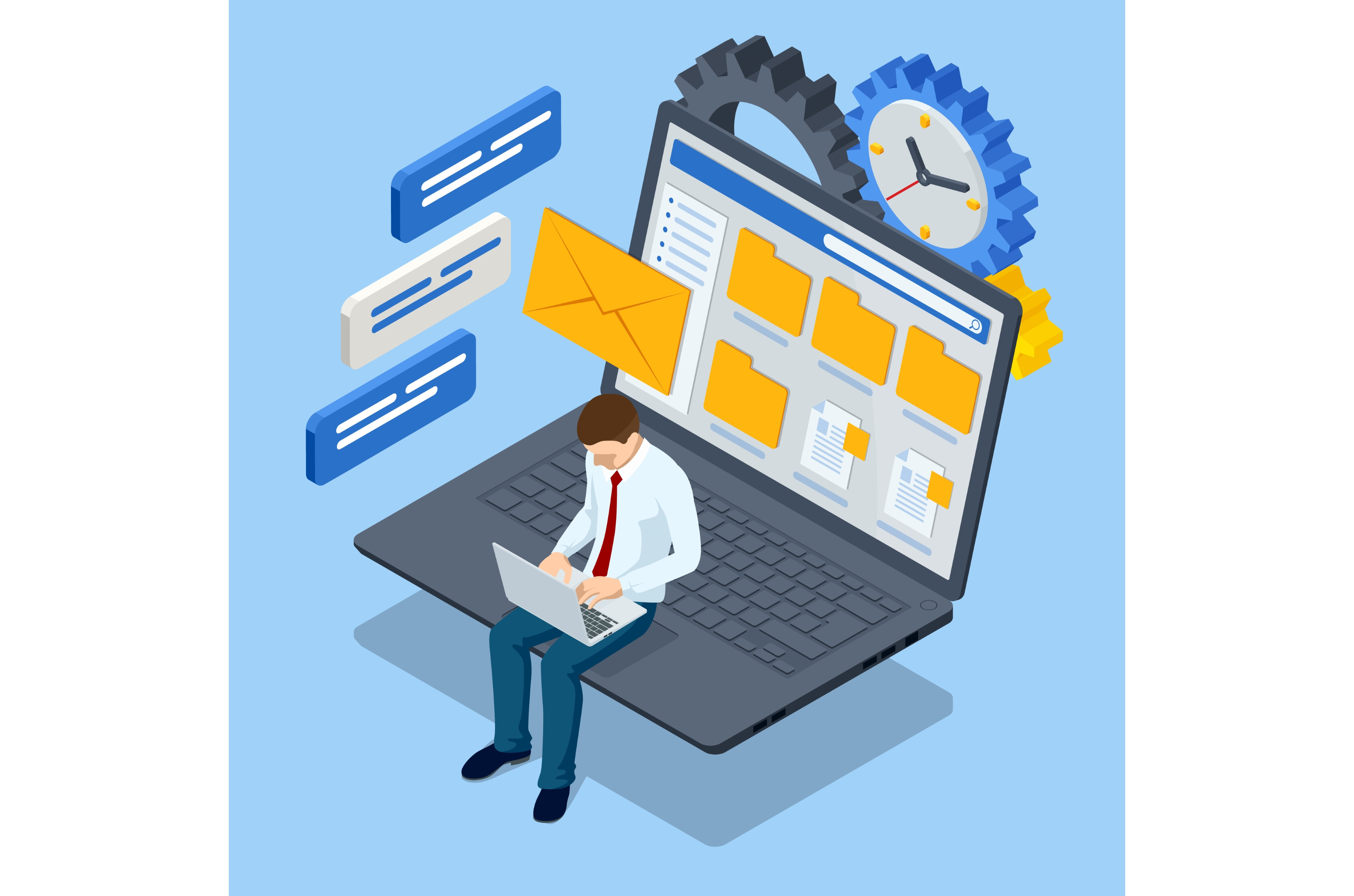 Isometric file in database concept | People Illustrations ~ Creative Market