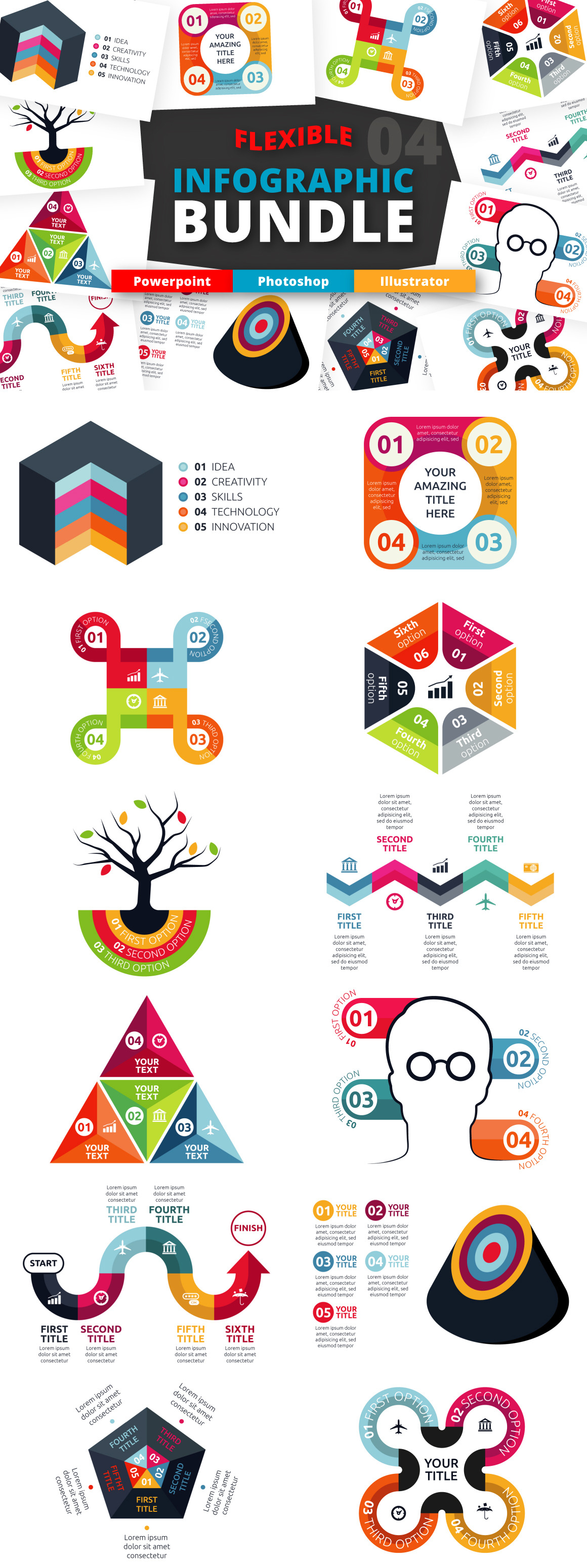 Flexible Infographic Bundle (vol.4), a Presentation Template by ...
