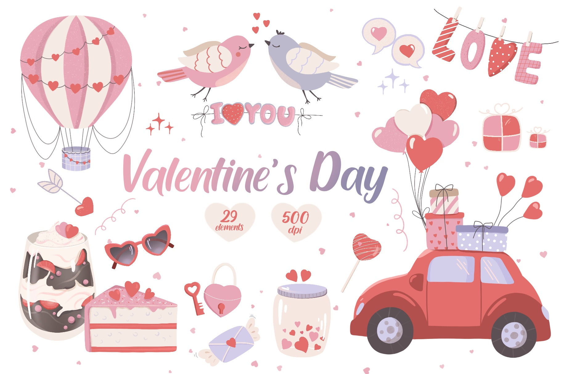 Valentine's Day Clipart, a Seasonal Illustration by ArtGiftsStudio