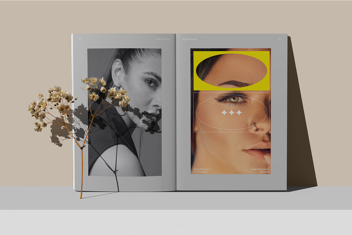 Geometry-magazine mockup kit, a Print Template by Creatoom