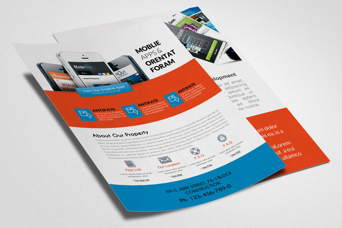 Mobile Apps Double Sided Flyer, a Flyer Template by Business Flyers