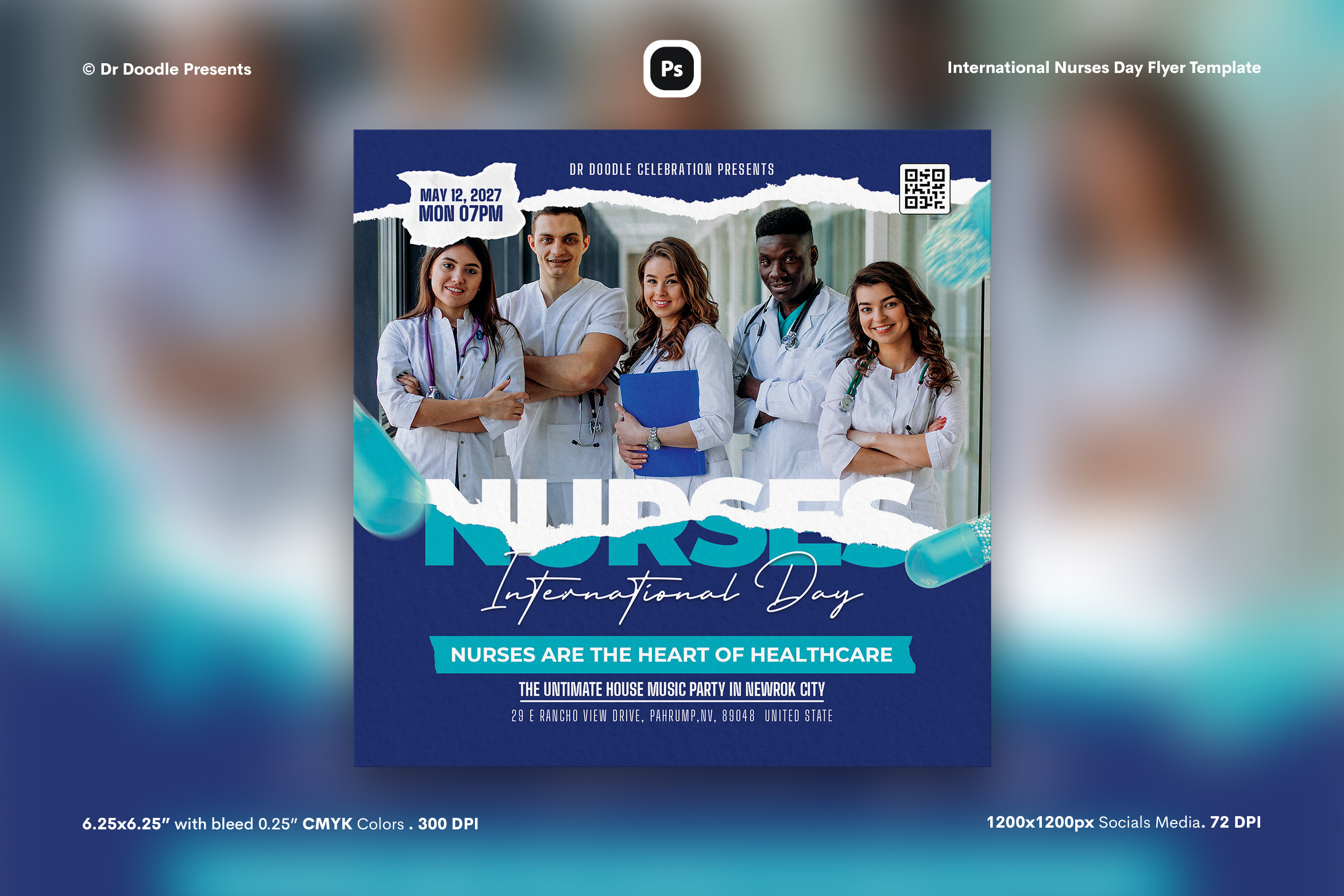 International Nurses Day Flyer, a Flyer Template by iDoodle Studio