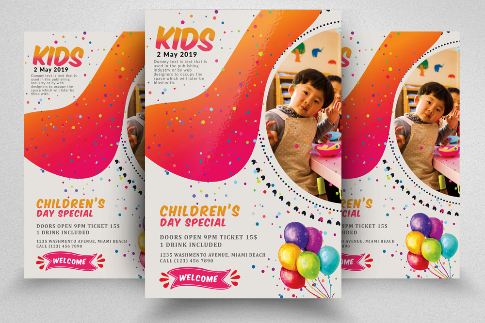 Kids Party Flyer Template, a Flyer Template by Business Flyers