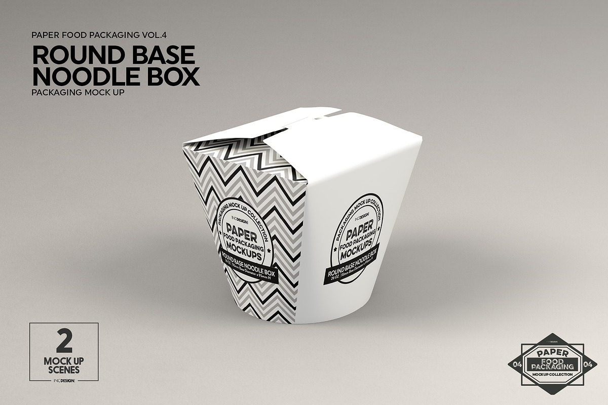 Round Base Noodle Box Mockup, a Packaging Mockup by INCDesign
