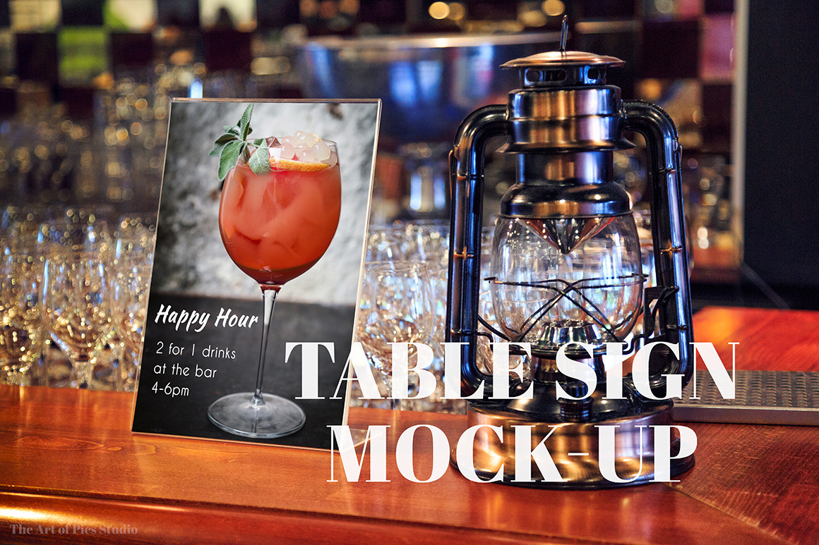 Table Tent Tabletop Display Mockup, a Print Template by The Art of Pics