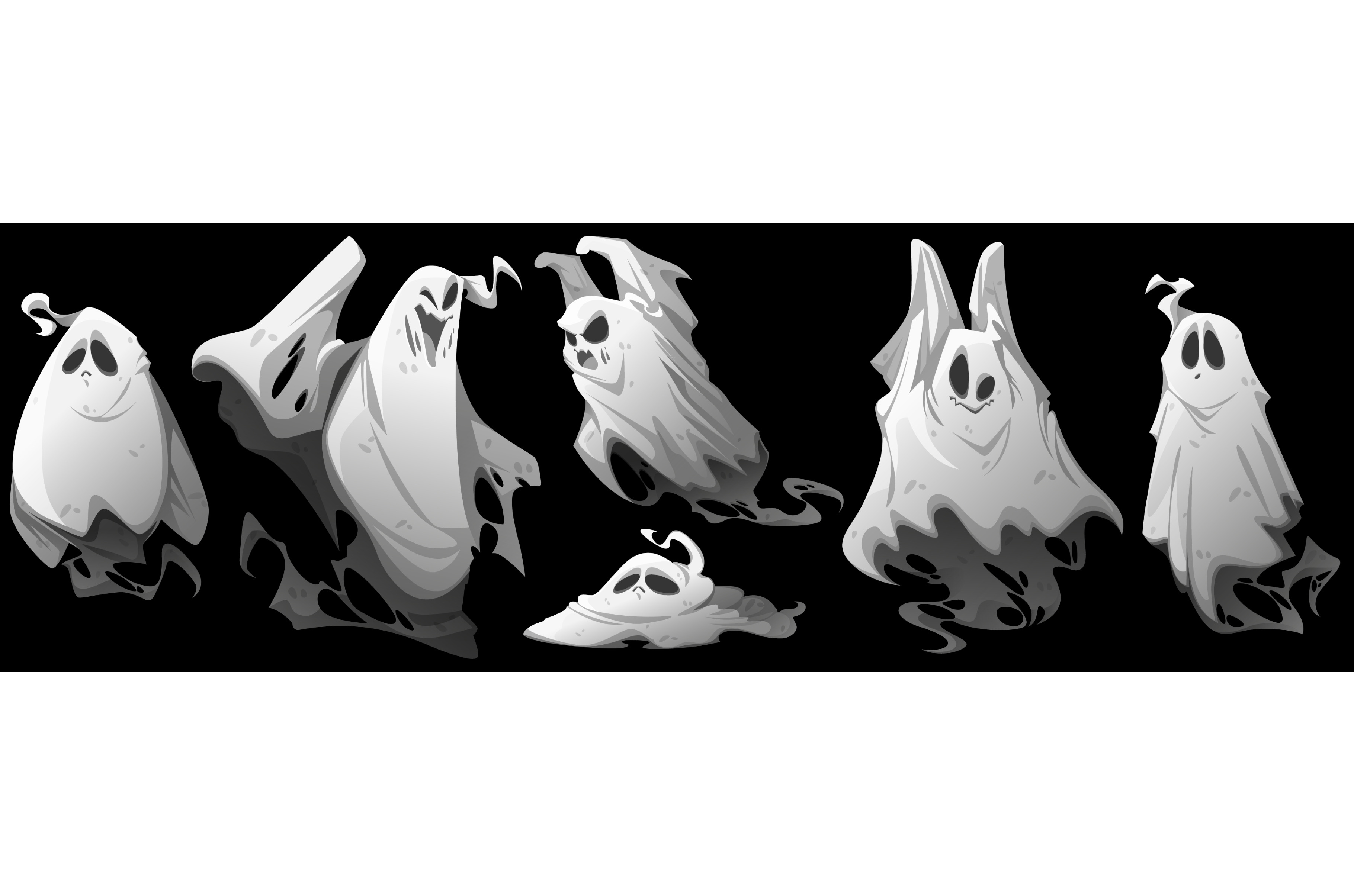 Ghosts, cartoon Halloween characters, an Object Graphic by art PVP - market
