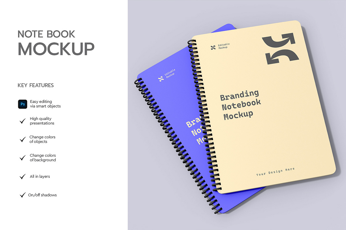 Spiral Bound Notebook Mockup
