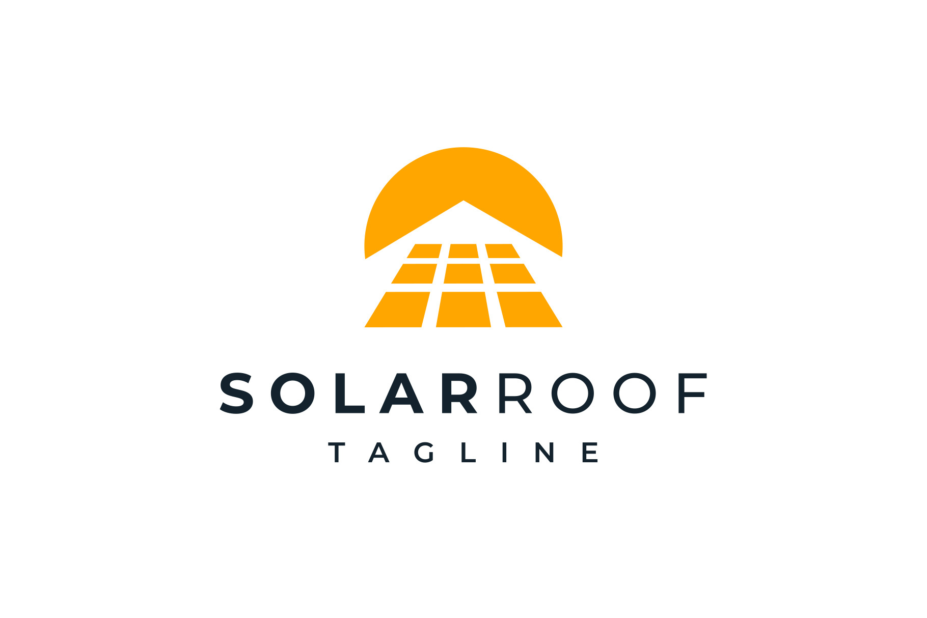 Solar Roof Logo Sun and Solar Panel, a Branding & Logo Template by ...