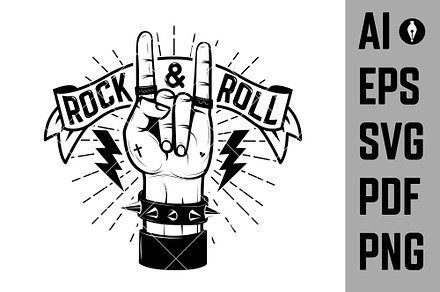 Hand sign rock. Fun Sticker | Illustrations ~ Creative Market