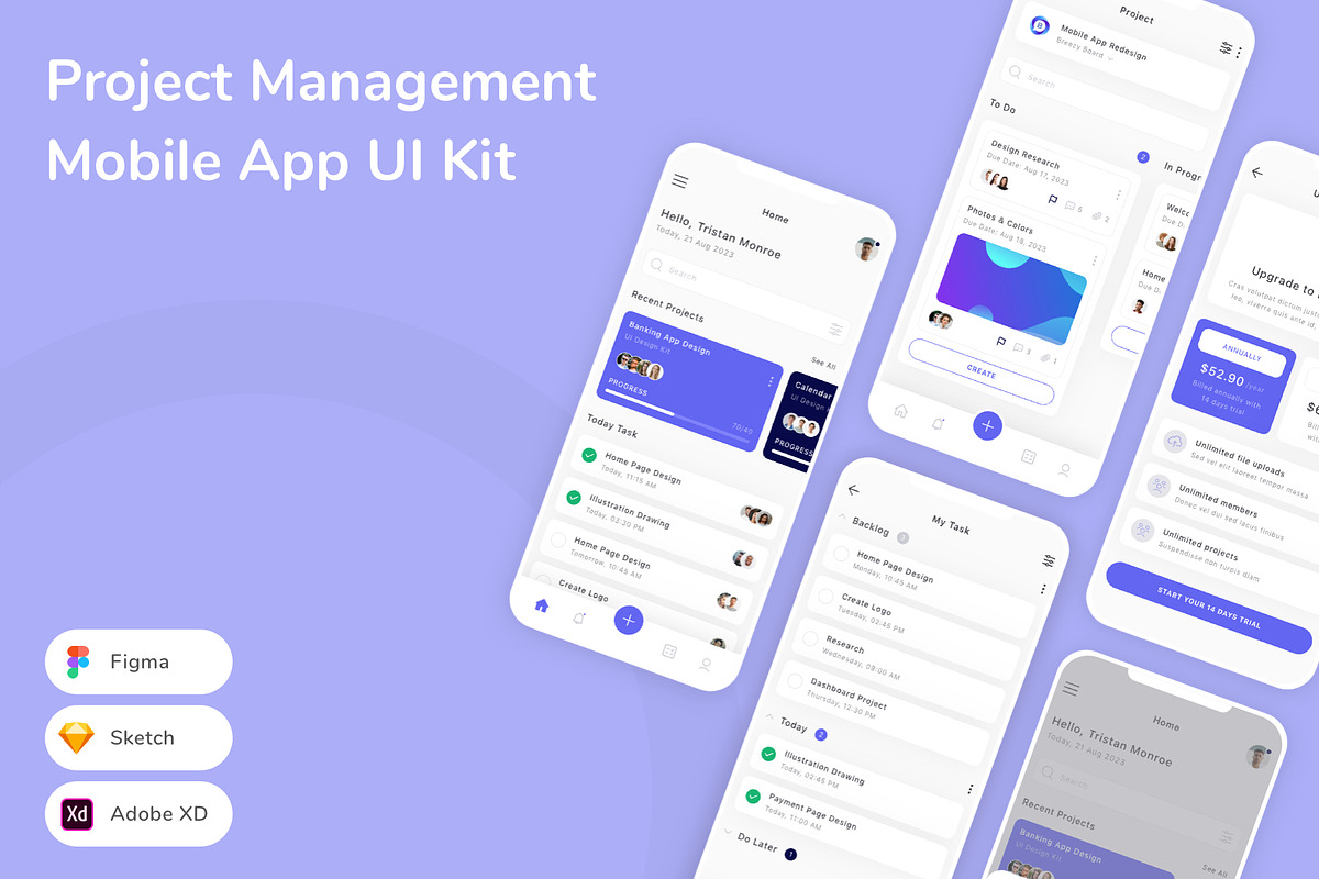 Project Management Mobile App UI Kit, an UI Kit Template by Betush ...