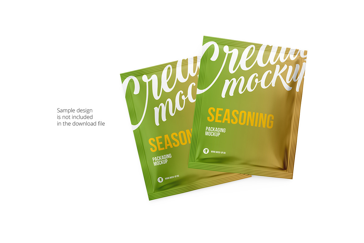2 PSD Spices Seasoning Sachet mockup, a Packaging Mockup by easymock