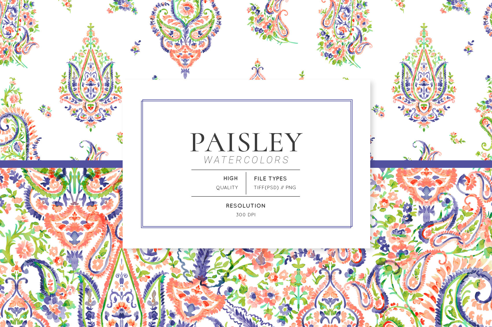 Paisley Watercolors!, a Pattern Graphic by Pink Linen