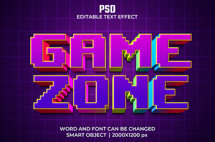 Text Effect Game Zone Logo Game | Layer Styles ~ Creative Market