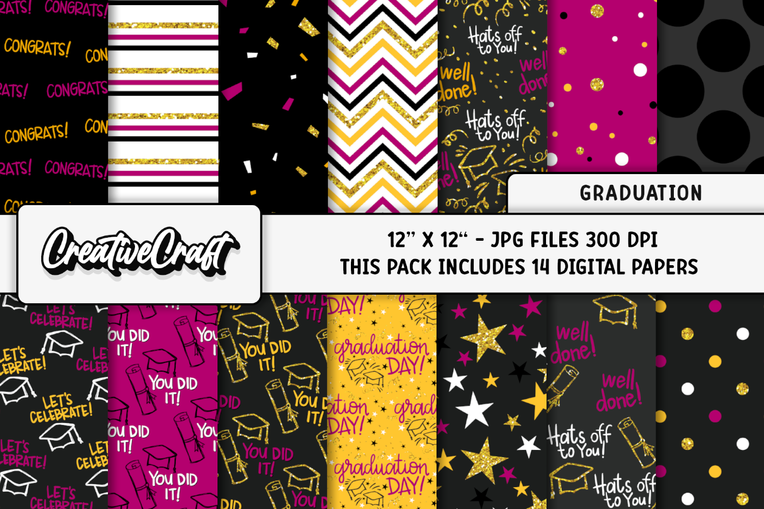 Graduation Digital Papers Scrapbook