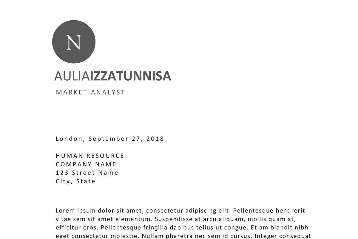 Round initial simple resume template, a Resume Template by Inkpower